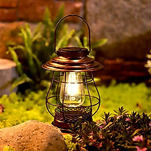 2PACK Solar Outdoor Lights Hanging Garden Decor Solar Lanterns Outdoor Waterproof LED Lights Retro Design for Passage Courtyard，Lawn, Patio Decoration