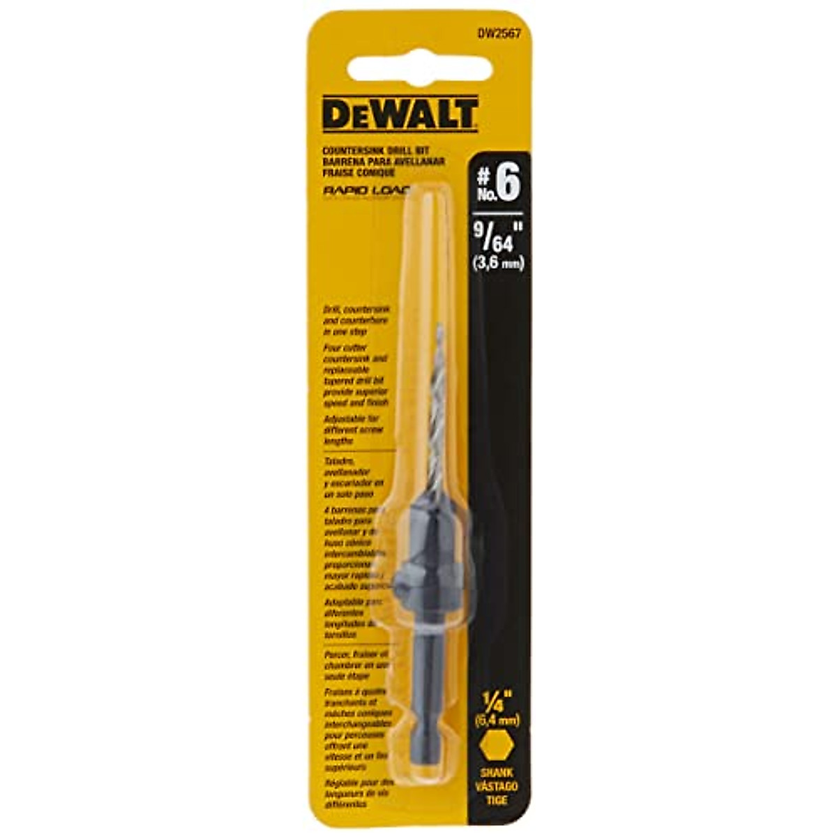 DEWALT DW2567 #6 Countersink with 9/64-Inch Drill Bit