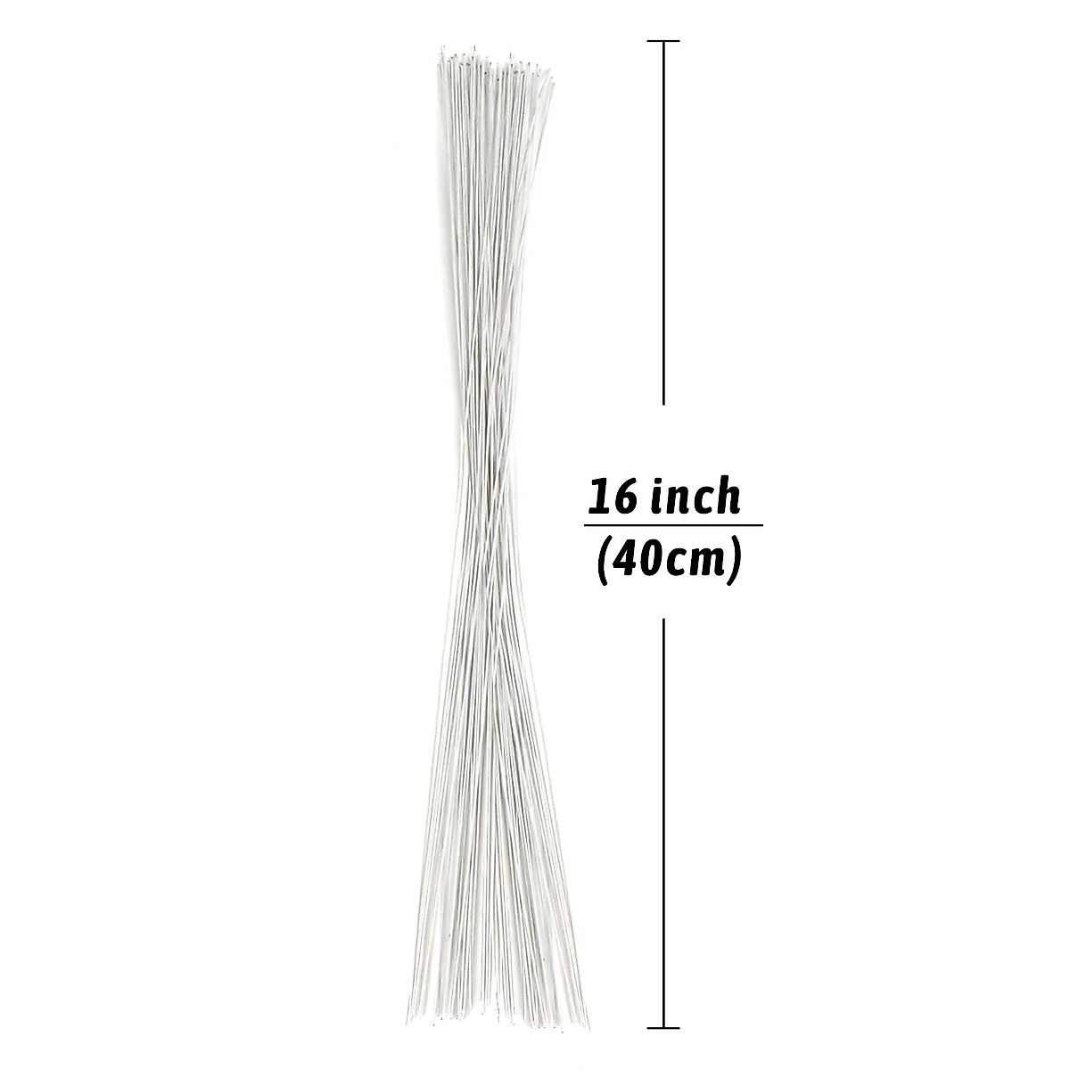 DECORA 18 Gauge White Floral Stem Wire 16 inch,50/Package