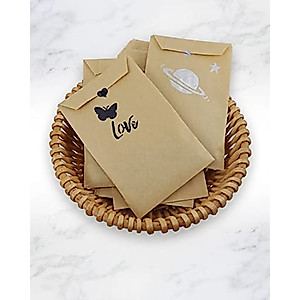 Lautechco 150 Pack Small Paper Bags, Mini Brown Cookie Bags, Tiny Kraft Paper Treat Gift Bags for Sandwich, Snacks, Candy, Popcorn, Party Favor Bags 5.3x3.5 Inches