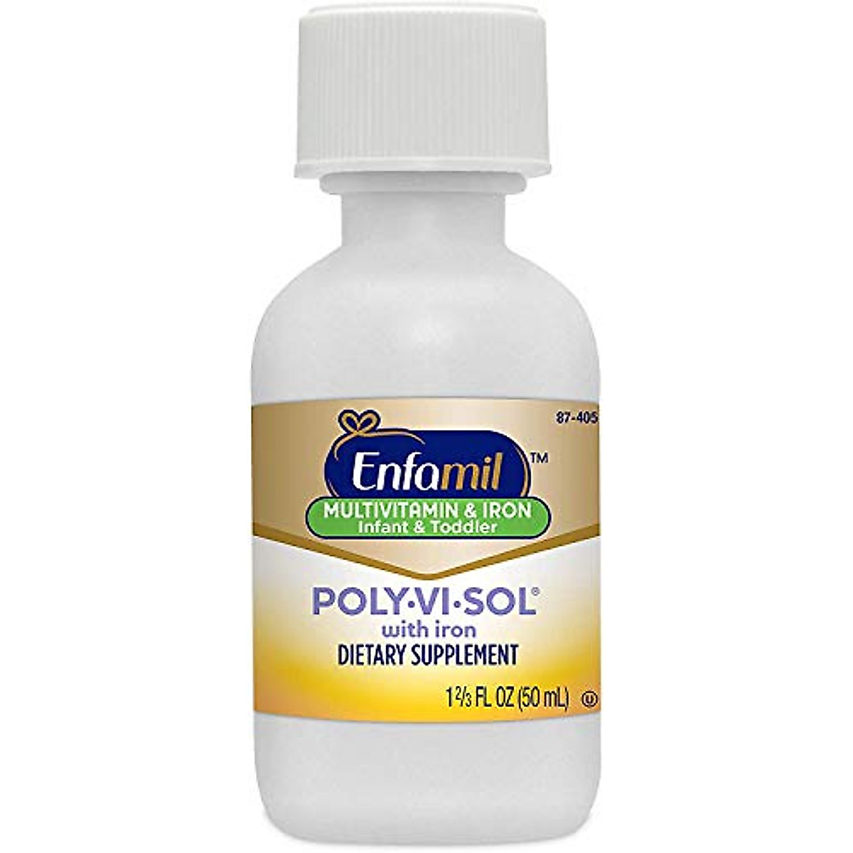 Enfamil Prenatals & Baby Vitamin Poly-Vi-Sol with Iron Multivitamin Supplement Drops for Infants and Toddlers, 50 mL dropper bottle, (Pack of 2)
