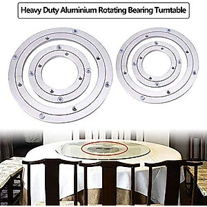 Dining Table Turntable, Heavy Duty Aluminium Alloy Rotating Bearing Swivel Plate Tabletop Round Smooth Turntable for Kaleidoscopes Tabletop Serving Trade Show Displays(10 Inch)