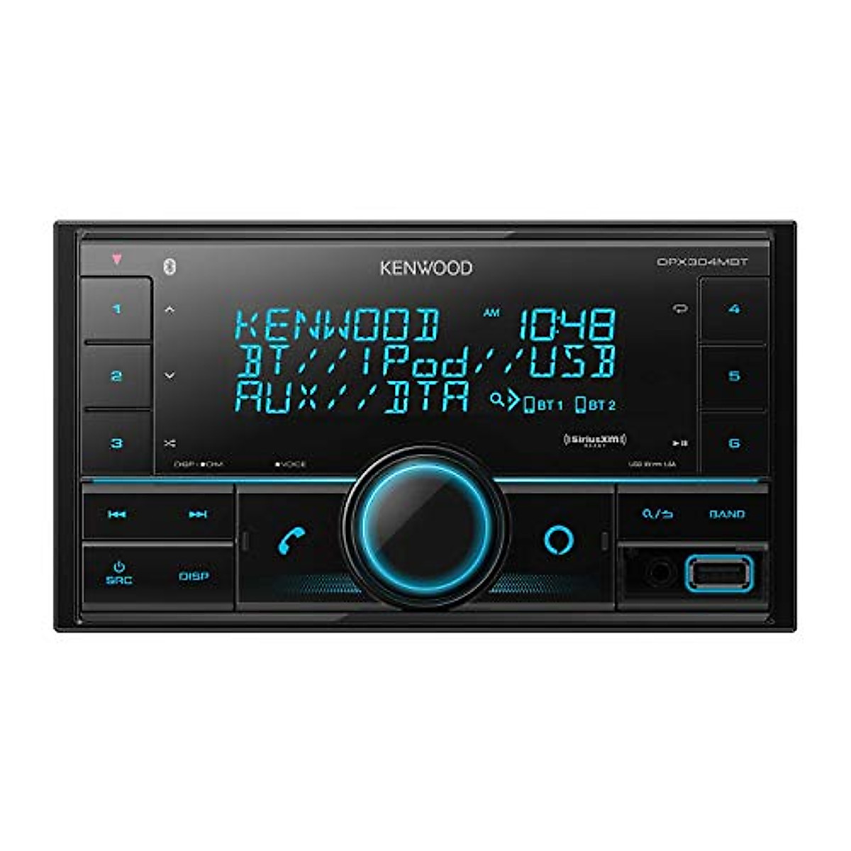 Kenwood DPX304MBT Double DIN in-Dash Digital Media Receiver with Bluetooth (Does not Play CDs) | Mechless Car Stereo Receiver | Amazon Alexa Ready - Black