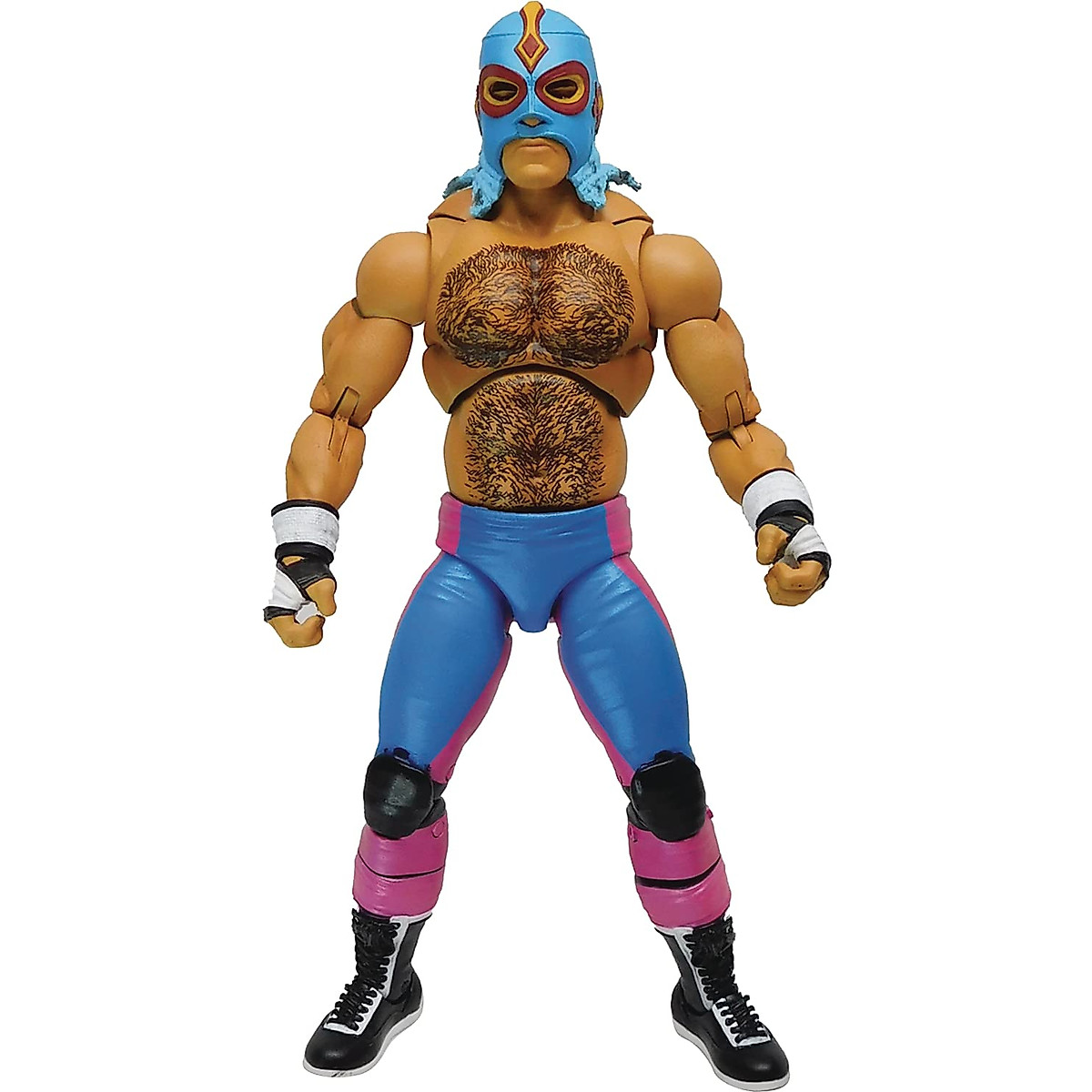 Boss Fight Studio Konnan, Legends of Lucha Libre Premium Collectible Action Figure – Highly Articulated Figurine with Accessories Including Microphone, Interchangeable Hands, and Alternate Mask – 1:12