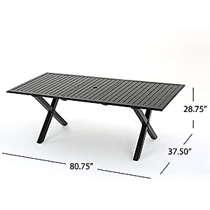 Christopher Knight Home Coniston Dining Set, Light Brown + Beige + Black