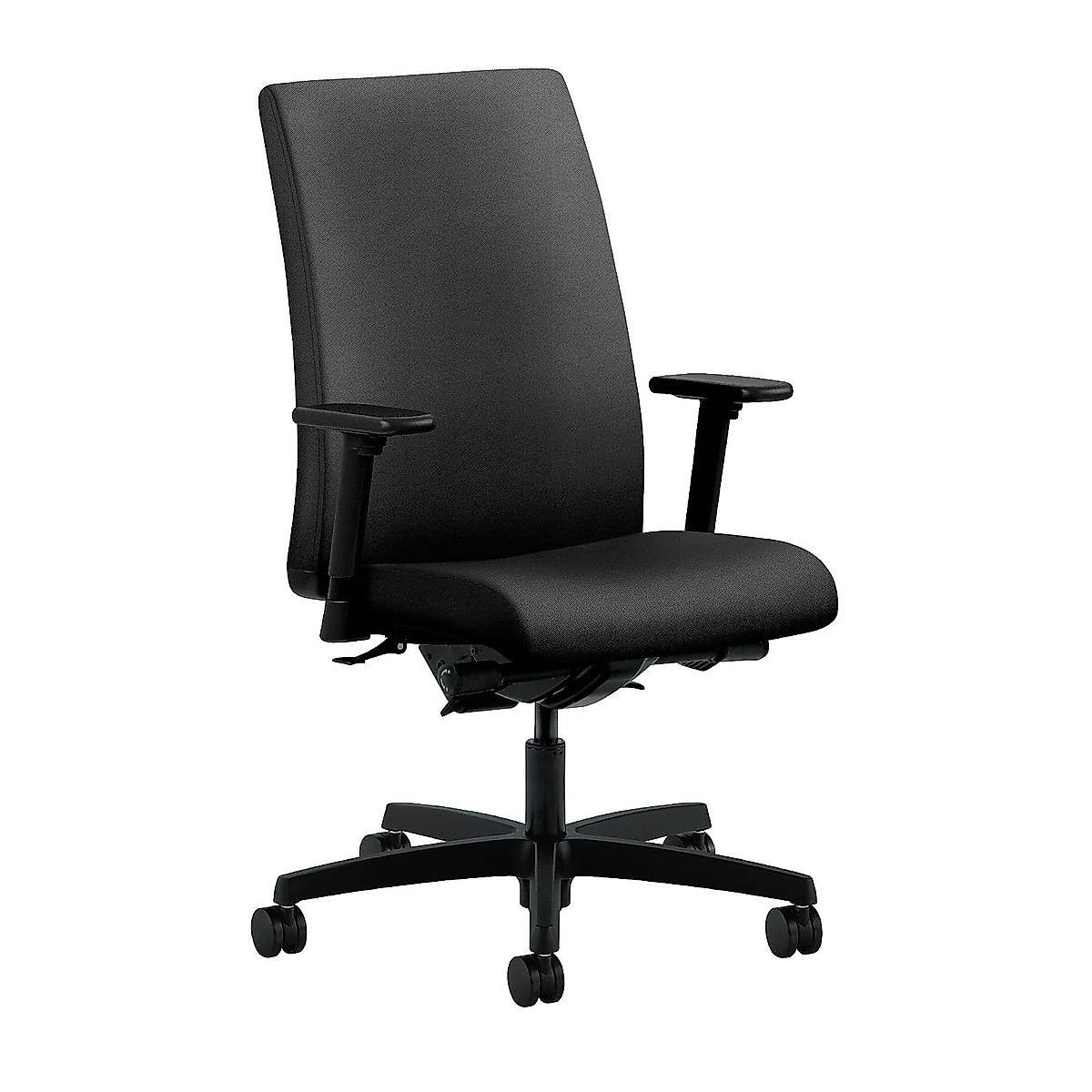 HON Ignition Series Mid-Back Work Chair - Upholstered Computer Chair for Office Desk, Onyx (HIWM3)