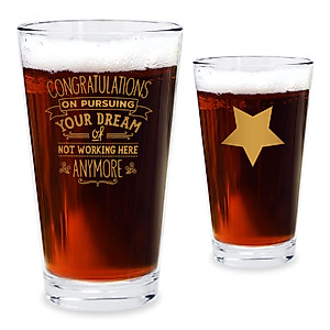 Bad Bananas Going Away Gift For Coworker - 16 oz Beer Pint Glass - Congratulations on Pursuing Your Dream - Coworker Leaving Gifts for Boss, Colleagues, and Friends