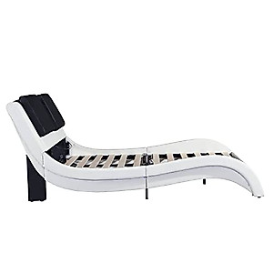 Epinki Faux Leather Upholstered Platform Bed Frame with Led Lighting, Bluetooth Connection to Play Music Control, Backrest Vibration Massage, King