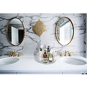 2 Pcs 9 Inch Round Lazy Susans - G.a HOMEFAVOR Clear Rotating Turntable 360° Organization & Storage Container Bins for Cabinet, Fridge, Countertop, Kitchen - Spinning Organizer for Spices, Condiments