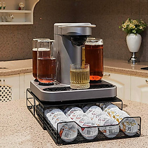 WIWIWISAM Cocktail Pod Holder for Bartesian Pod Drawer Storage Bartesian Pods Black Metal Modern Design(36 Pods)