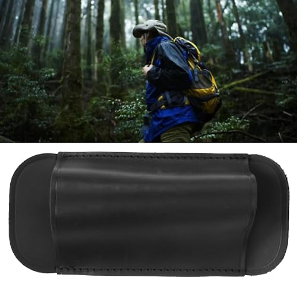 Alomejor Horizontal Knife Sheath Horse Leather Exquisite Craftsmanship Stylish Belt Holder Waist Pack Design for Outdoor Activities (Black)