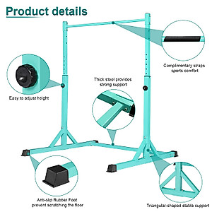 Bongkim Gymnastics Bar for Kids,Adjustable Height Gymnastic Horizontal Bars,Folding Gymnastics Equipment Junior Training Bar for Home Using,Stable Kids Training bar for Children (Teal)