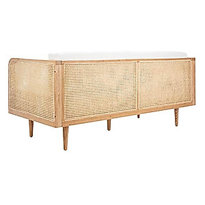 SAFAVIEH Couture Helena French Mid-Century Natural and Beige Rattan Daybed