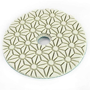 FINGLEE DT 4 inch 3 Steps Diamond Dry Polishing Pad Diamond Resin Discs for Granite Marble Quartz (5pcs Grit2)