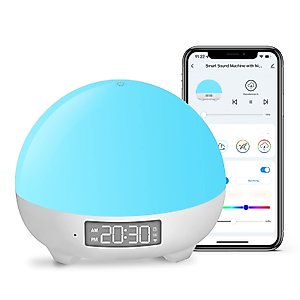 Panamalar Smart Sound Machine 2 in 1 WiFi White Noise Machine with Night Light 16 Million Colors for Baby Adults Kids, 34 Soothing Sound Sleeping Maker with Baby Cry Detection/Alexa/App/Dimming/Timer