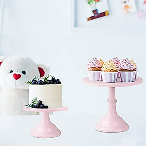 3 Pcs Cake Stand Set Pink Cupcake Holder Display Round Dessert Serving Platter for Girl's Party Wedding Birthday Baby Shower Home Decoration 8"/10"/12