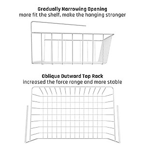 Under Shelf Basket, iSPECLE 4 Pack Under Cabinet Organizer Easy to Install and Use Versatile Metal Pantry Organizer Add Storage to Kitchen Cabinet Pantry Cupboards and Shelves, White
