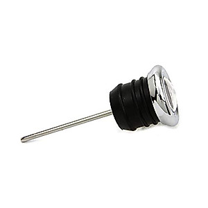 Chrome Shorty Style Oil Tank Dipstick with Oil Temperature Gauge - Black Gauge Face - Fits 1979-2003 Harley Sportster XL and 1984-1999 Harley Softail Models - Replaces HD Part# 62668-87T (40-0361)