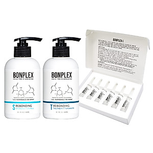 BONPLEX Perfect Bonding Hair Restore Shampoo, Treatment & Ampoule | Bond Strength | Frizz Free, Smooth & Shine| Repair Split Breakage | Damaged Hair Repair Concentrate Trio Kit (10.1oz + 6 ampoules)