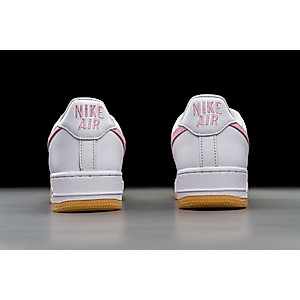 Nike Men's Air Force 1 Low Shoe, White/Pink-gum Yellow-metallic, 9.5
