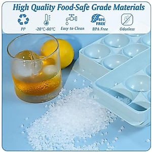 Miaowoof Ice Ball Maker for Mini Fridge, 2.0 Inch Easy Release Round Ice Cube Trays, Space-Saving Large Ice Cube Molds, 2 Pack Ice Trays for Freezer with Lid, Whiskey Ice Cubes for Cocktails & Bourbon