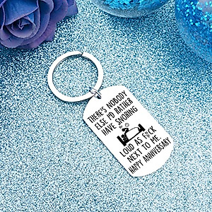 Aisity Funny Keychain for Boyfriend Husband Gifts from Wife Girlfriend Romantic Anniversary Birthday Valentines Day Gifts Stocking Stuffers for Women Men Happy Anniversary Key Chain