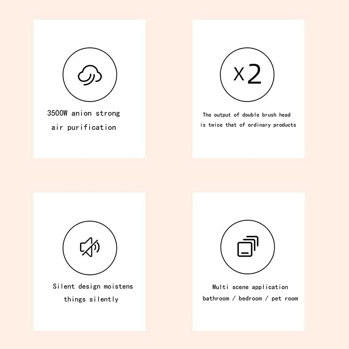 verty Plug-in Air Purifier, Mini Portable Air Purifier, Ion Generator Air Purifier Suitable for Pet Bedroom Black US Plug