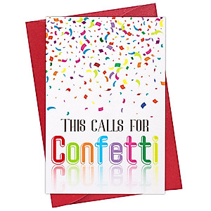 WaaHome You Did It Graduation Card for Her Him 2024, 4''x6'' Funny This Calls for Confetti Congrats Grad Gift Card For Girls Boys Seniors, Confetti Graduation Greeting Card with Envelope