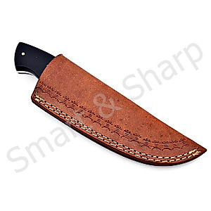 Smart & Sharp Custom Handmade Damascus Steel Hunting Knife/Skinning Knife AA-17292 (Black Micarta)