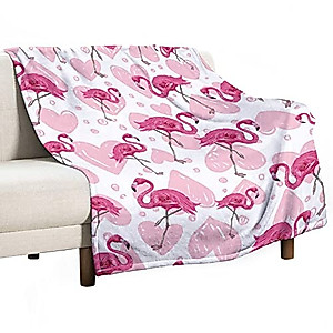 Flamingo Blanket Gifts, 40"x50" Cute Throw Blanket for Girls Women, Soft Warm Cozy Plush Flannel Blankets for Sofa Bed Couch