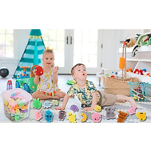 Bingcute 72 pcs Mochi Squishy Toys, Kawaii Squishy Animals for Party Favors Classroom Prize Pinata Easter Fillers Fidget Toys Pack Bulk Squishies Toys