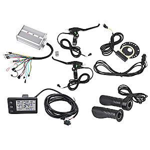 Dilwe Brushless Motor Speed Controller, Sensitive Brushless Motor Controller LCD Panel Kit for E-Bike Electric 36V/48V 1500W