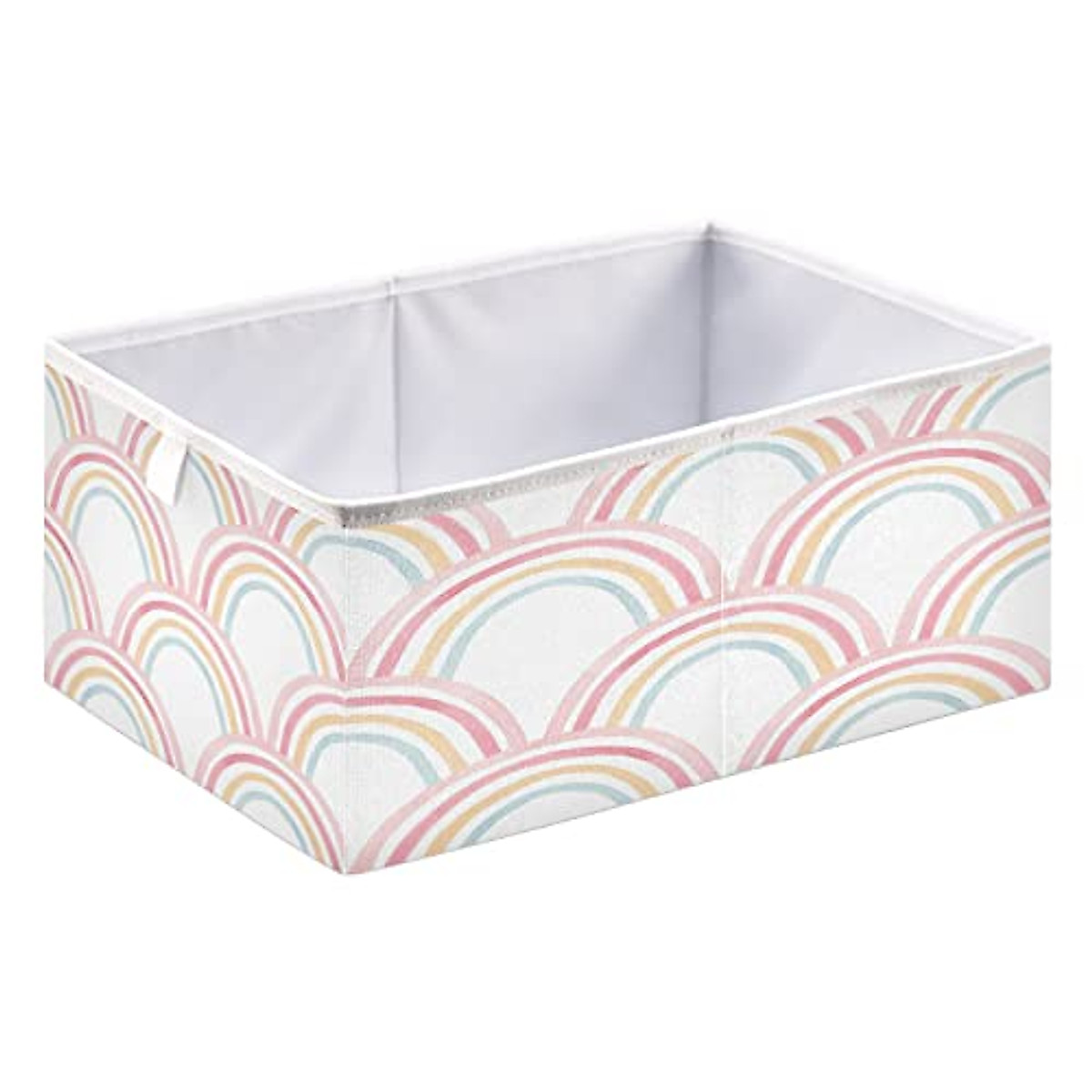 Kigai Pink Rainbow Cube Storage Bins - 11x11x11 In Large Foldable Storage Basket Fabric Storage Baskes Organizer for Toys, Books, Shelves, Closet, Home Decor