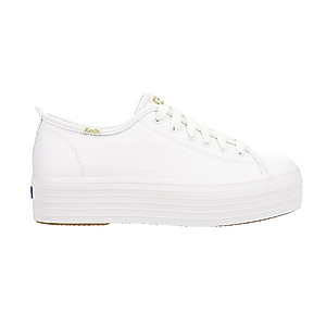 Keds Triple Up Leather, Sneaker Womens, White Leather, 7 Medium