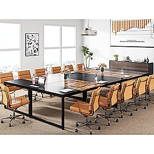 Tribesigns 70.8 Inch Modern Executive Desk, Large Workstation Office Computer Table, Modern Simple Business Study Writing Desk Furniture for Home Office, Black and Brown