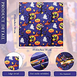 6 Pieces Halloween Fabric Patchwork Thanksgiving Pumpkin Pattern Sewing Craft Fabric 19.6 x 19.6 Inch Halloween Cotton Printed Fabric for DIY Clothes Sewing Crafts