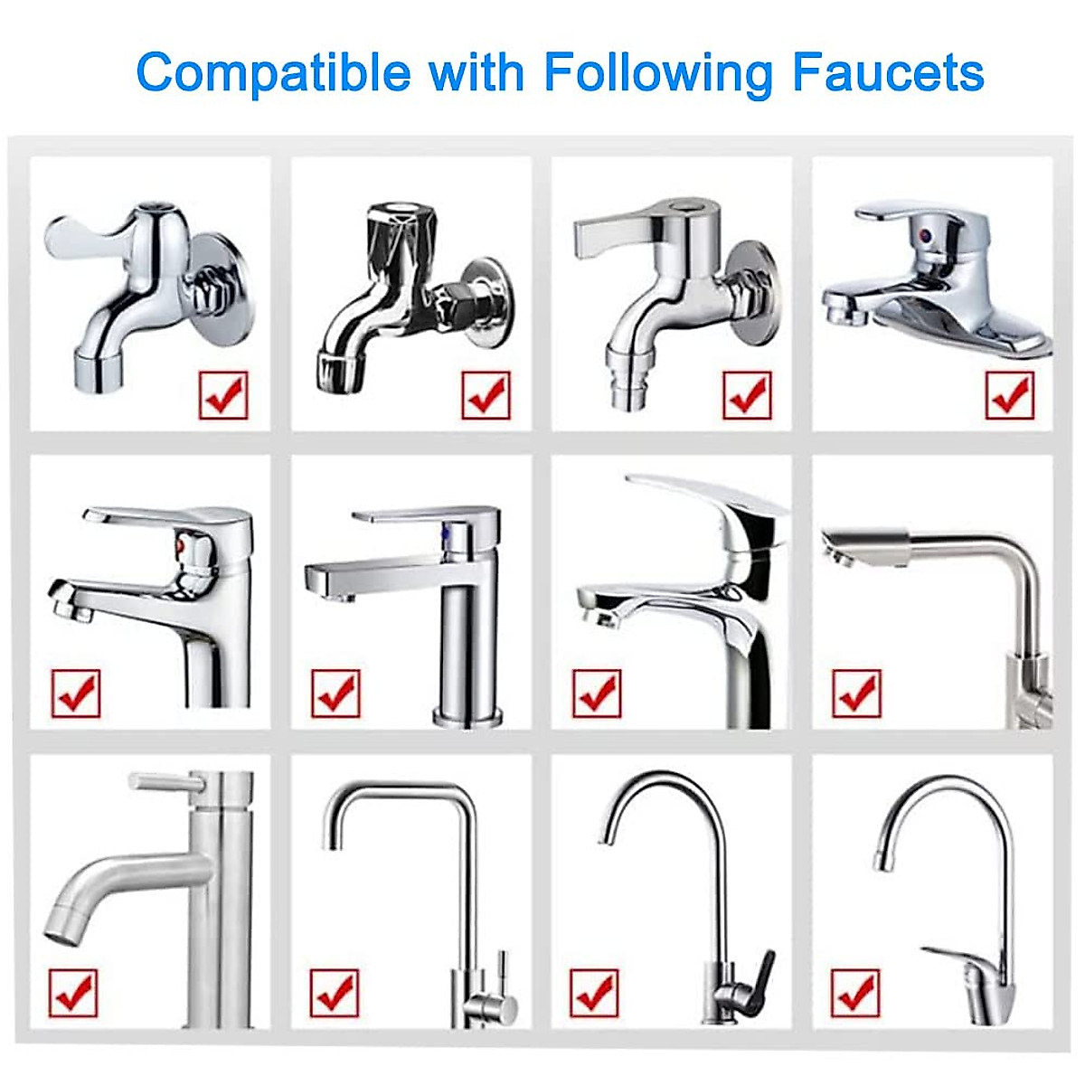 MOSELNY Sink Faucet Sprayer Attachment,Sink Shower Sprayer Attachment Set To Tub Faucet,ON/OFF Shower Head with (5 adapters),Sink Extension Hose Sprayer for Laundry Bathroom Kitchen