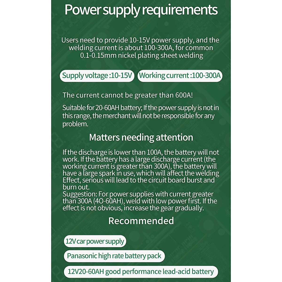 Yuisle Portable Spot Welder Kit for Welding 18650 Battery Spot Device 0.1-0.15mm Nickel Sheet 10-15V Service Power Portable spot Welder Pen