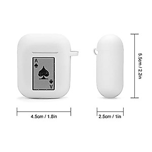 Ace of Spades Silicone AirPods Case Protective Cover Compatible with AirPods 2 & 1 with Keychain