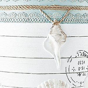 Avanti Linens - Waste Basket, Decorative Trash Can for Home or Office, Farmhouse Chic Bathroom Accessories (Farmhouse Shell Collection)