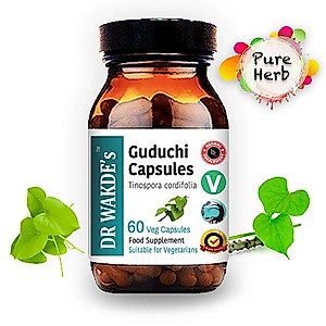 DR WAKDE'S Guduchi Capsules (Tinospora cordifolia, 60 Veg Caps, Plant-Based Supplement, Ayurvedic Herb, All Natural, Vegan)