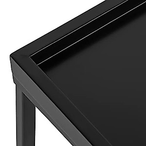 Kate and Laurel Dorrah Modern Round Console Contemporary Half-Circle Entryway Table for Storage, Organization, and Display, 28x14x30, Black