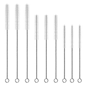 NUTJAM Set of 9 Straw Cleaner Brush Kit, Drinking Long Pipe Cleaner, Straw Cleaning Brush for Glass Silicone Metal Straws, Bottle, Tumbler, Sippy Cup, Tube