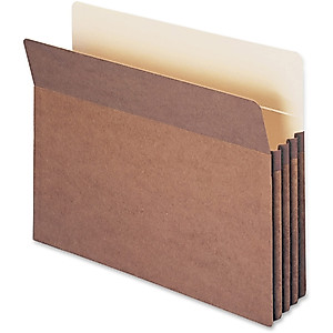 Smead File Pocket, Straight-Cut Tab, Guide Height, 3-1/2 Expansion, Letter Size, Redrope, 50 per Box (73805)