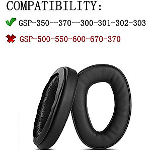 Apply to Replacement Earpads Cups Cushions Compatible with Sennheiser GSP 300 GSP 301 GSP 302 GSP 303 GSP 350 GSA 301 Gaming Headphones Headset Earmuffs