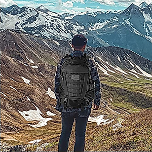 Jueachy Tactical Backpack for Men Hiking Day Pack Molle Backpack Military Rucksack Waterproof 30L EDC Bag with USA Flag Patch