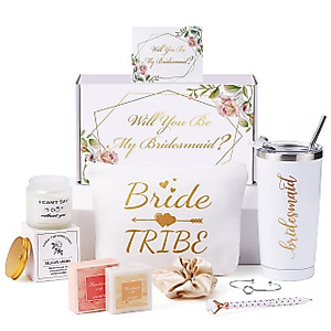DHQH Bridesmaid Proposal Gifts Bridesmaid Gifts Box from Brides Bachelorette Party Gifts for Bridesmaids Wedding Gifts for Bridesmaid,20oz Bridesmaid Tumbler With Lid and Straws