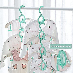40pcs Baby Gift HGYZE Nursery Closet Hangers, Ultra-Thin Non-Slip and Extendable Laundry Infant Pant Hanger for Newborn Clothes - Adjustable Children Coat Hanger for Girl Boy Toddler Kid Child