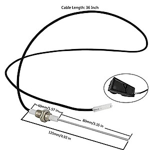 MCAMPAS Set of 4 PCS Spark Igniter with M10x1 Threaded Universal Ceramic Electrode Ignition Plug Wire 36", Fit for Gas Fireplace & Oven & Heater & Kitchen Igniter…