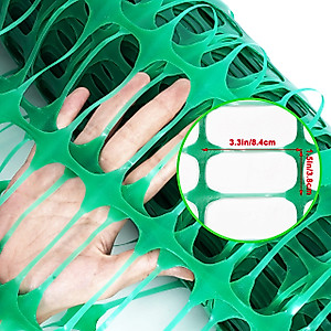 Temporary Garden Fence, Snow Fence, Plastic Safety Fence 4’ x100’ with 25 Steel Fence Stakes & Zip Ties –Temporary Fencing,Plastic Netting Mesh Barrier for Dogs Chickens, Small Animal and Plants